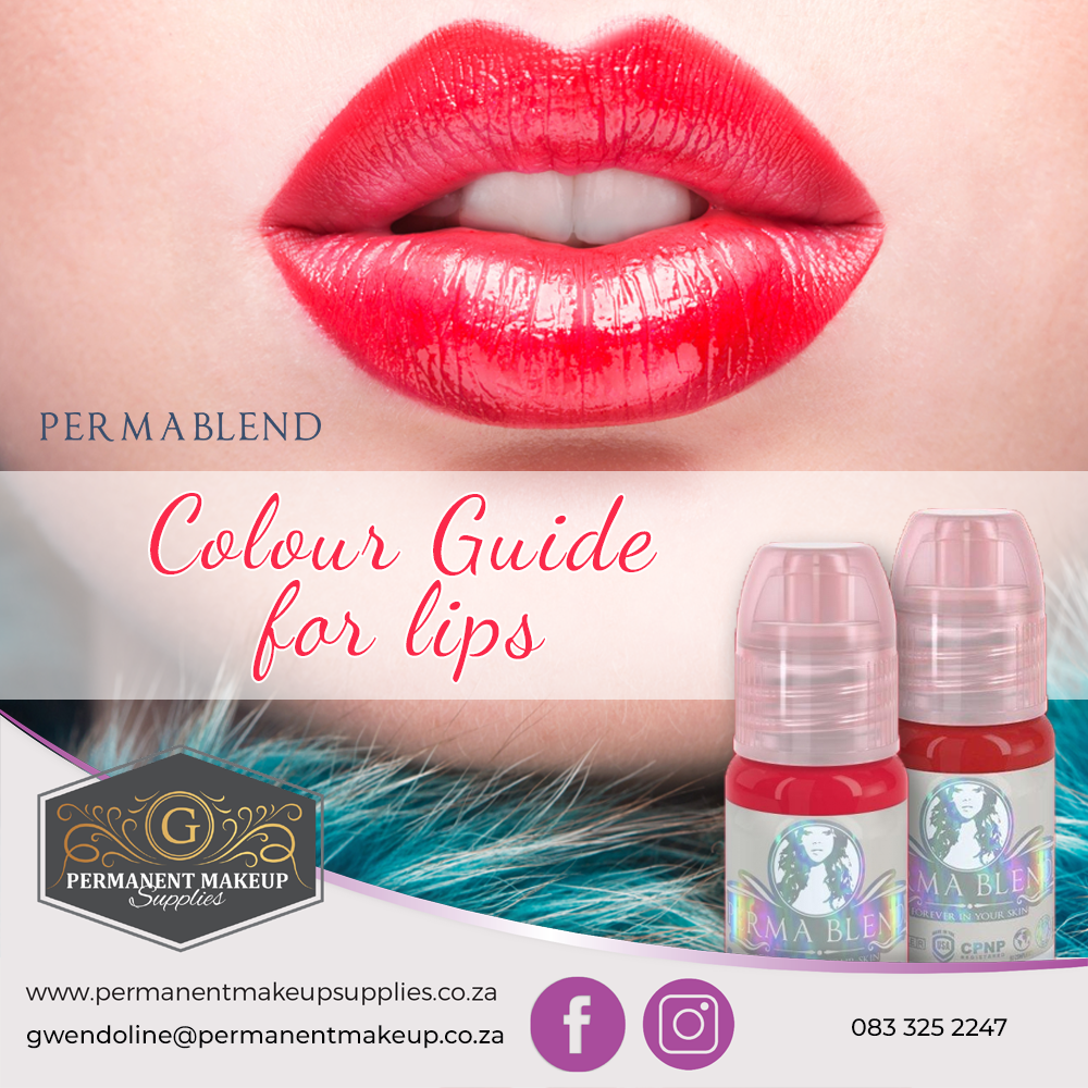 PermaBlend Pigments Lip Colour Guide - Permanent Makeup Supplies